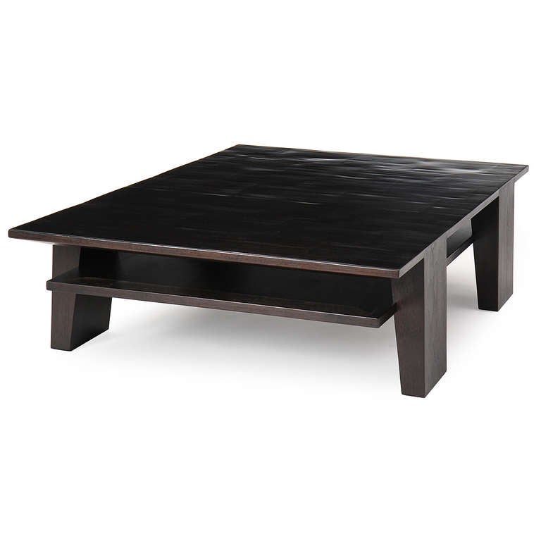 Bespoke Bamboo Low Table with Shelf For Sale at 1stDibs