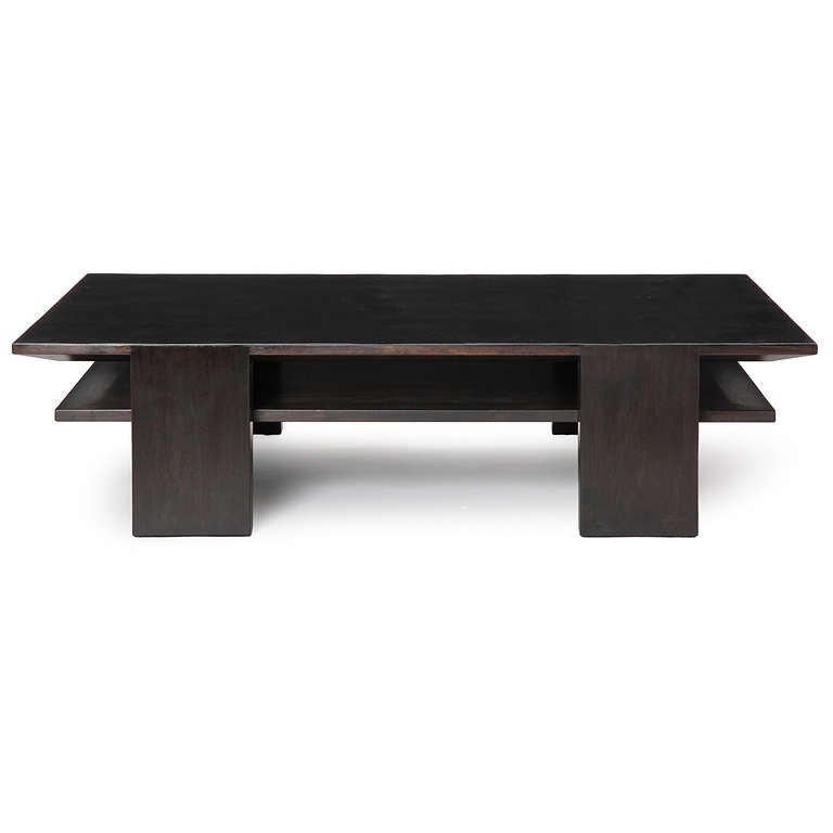 Bespoke Bamboo Low Table with Shelf For Sale at 1stDibs