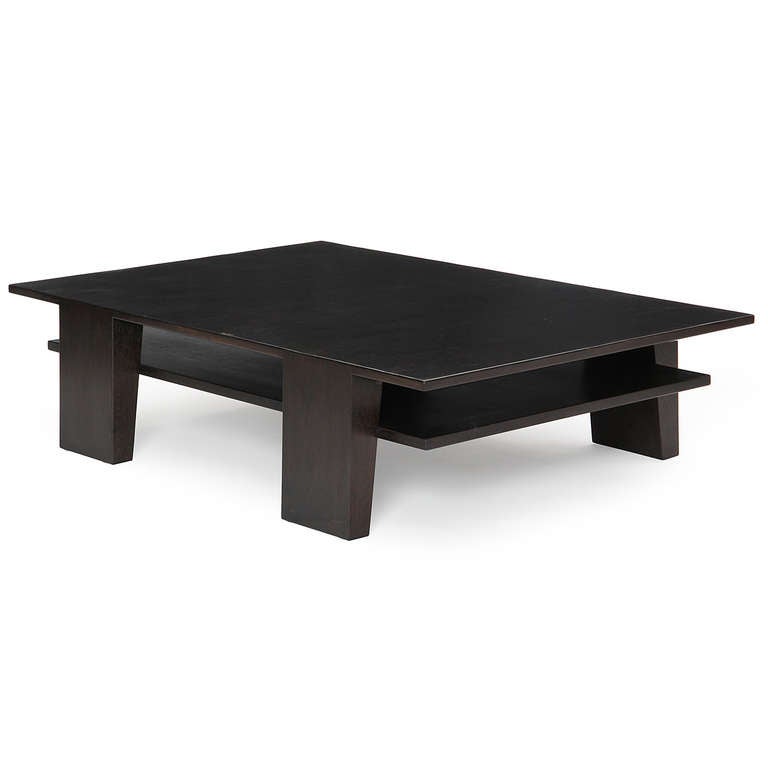 Bespoke Bamboo Low Table with Shelf For Sale at 1stDibs