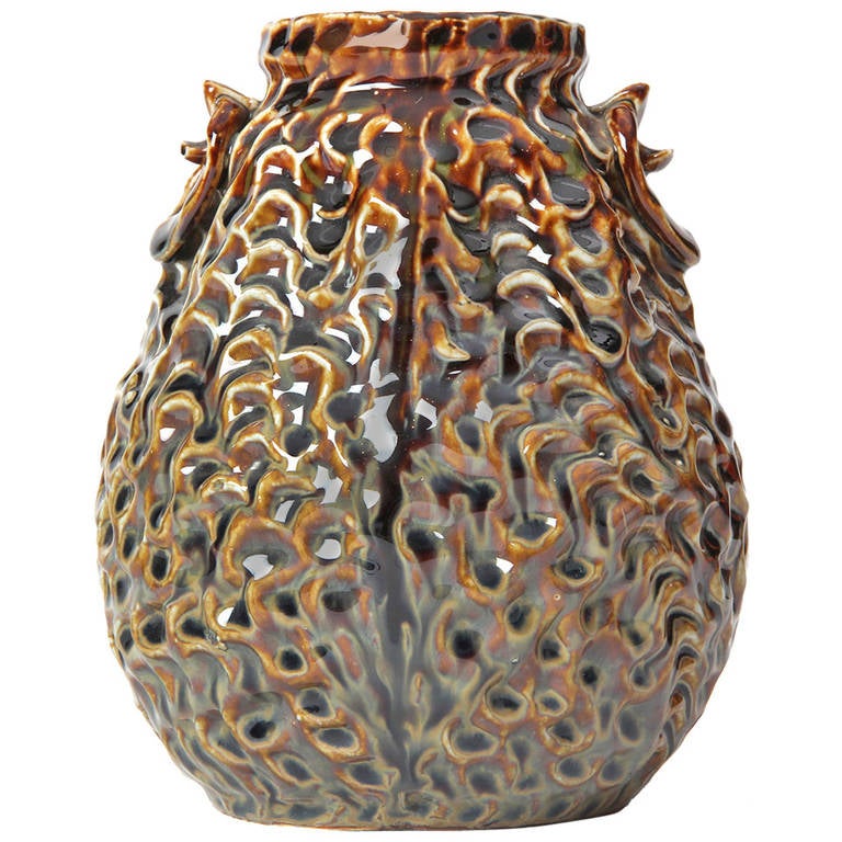 Textured Ceramic Vase For Sale at 1stdibs