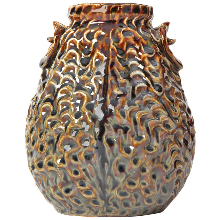 Textured Ceramic Vase For Sale at 1stDibs