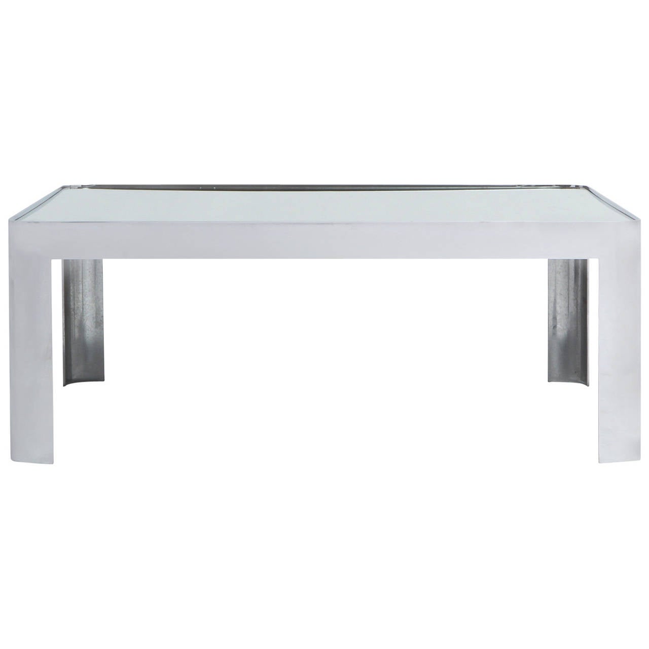 Polished Steel Low Table For Sale at 1stdibs