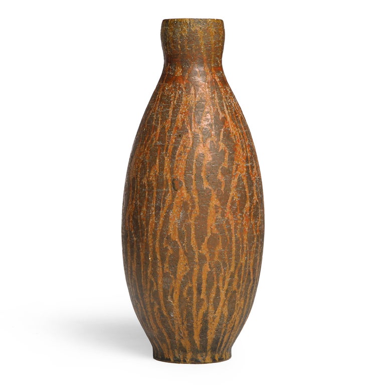 Incised Italian Ceramic Vase For Sale at 1stDibs