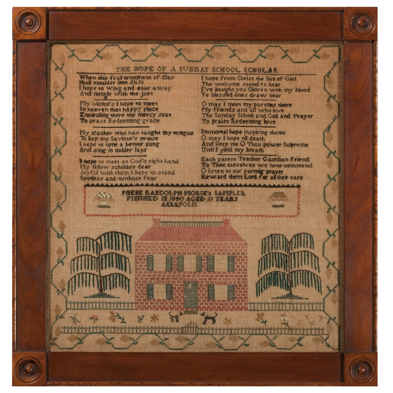 Rare Canadian Sampler Dated 1840 at 1stDibs