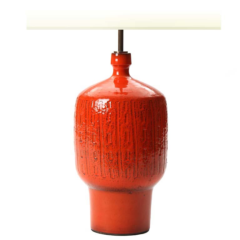 Blood Orange Ceramic Lamp by Lee Rosen at 1stDibs