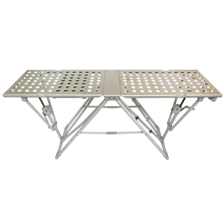 Perforated Aluminum Military Table at 1stDibs