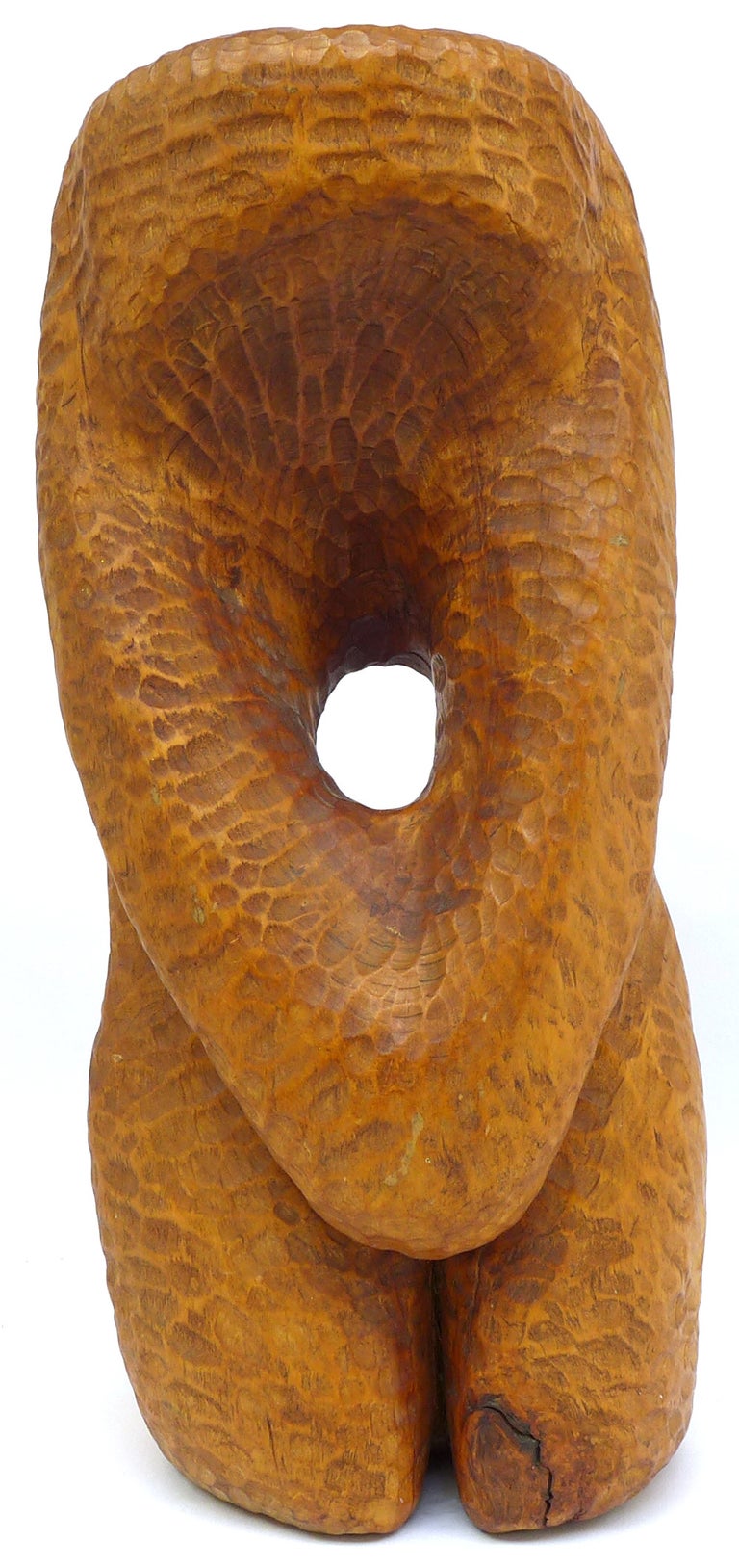 Spectacular Biomorphic Chip Carved Wood Sculpture For Sale at 1stDibs