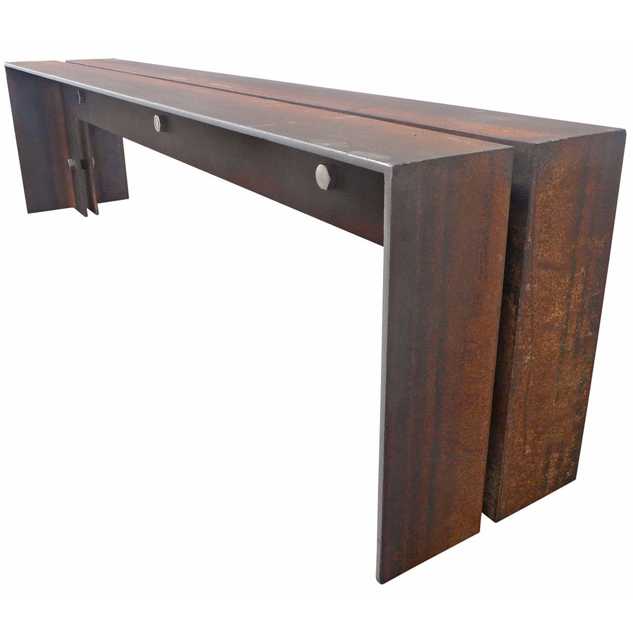 Welded Steel Cleft L-Beam Bench at 1stDibs
