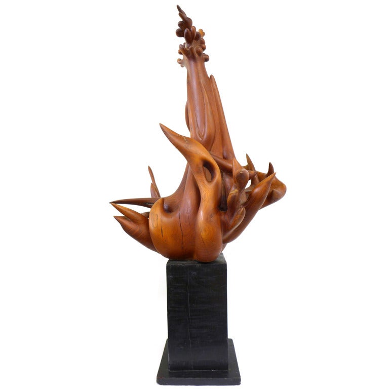 Remarkable Biomorphic Carved Wood Sculpture by Robin Spry Campbell at ...
