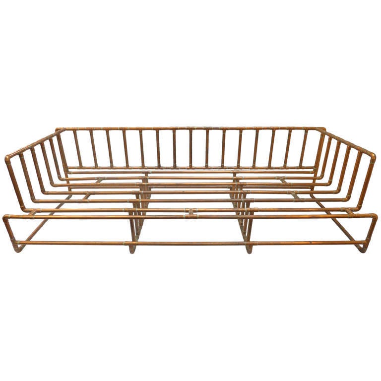 Unusual Tubular Copper Sofa at 1stDibs