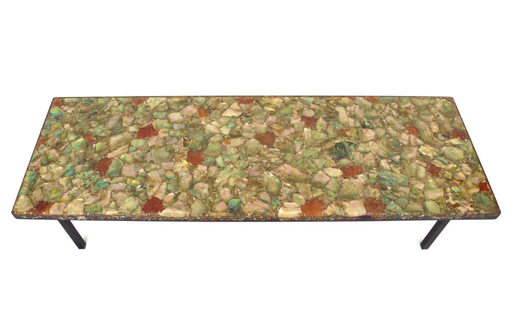 Incredible Mid-Century Acrylic and Abalone Shell Coffee Table at ...