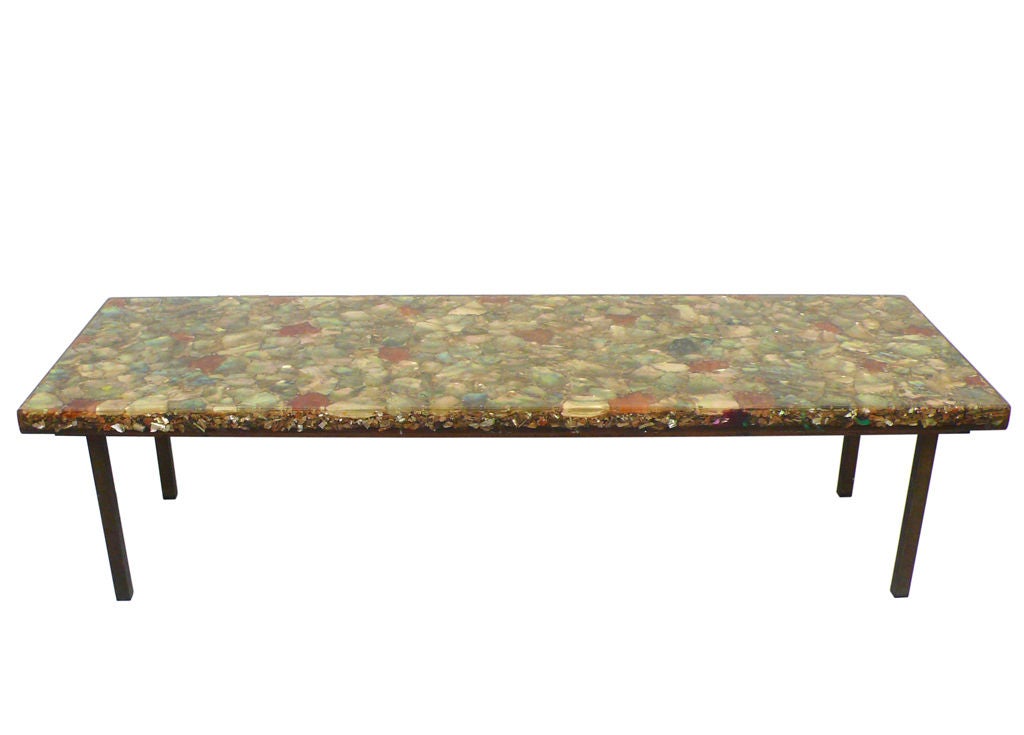 Incredible Mid-Century Acrylic and Abalone Shell Coffee Table at ...
