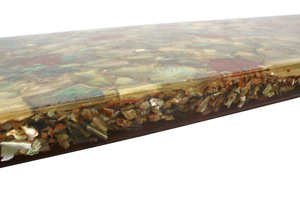 Incredible Mid-Century Acrylic and Abalone Shell Coffee Table at ...
