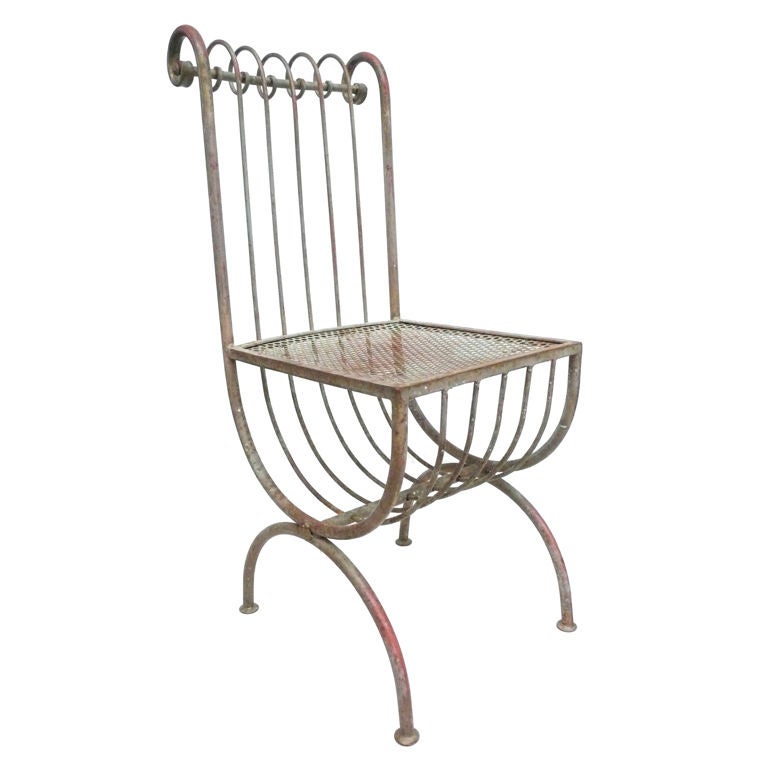 Iron Scroll-back Chair at 1stDibs