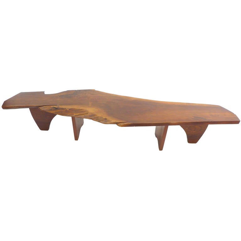 Fantastic Free-Edge Wood Coffee Table at 1stDibs