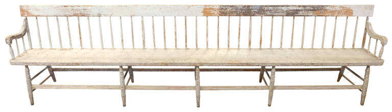 Exceptionally Long and Fantastic Americana Spindle-Back Bench at ...