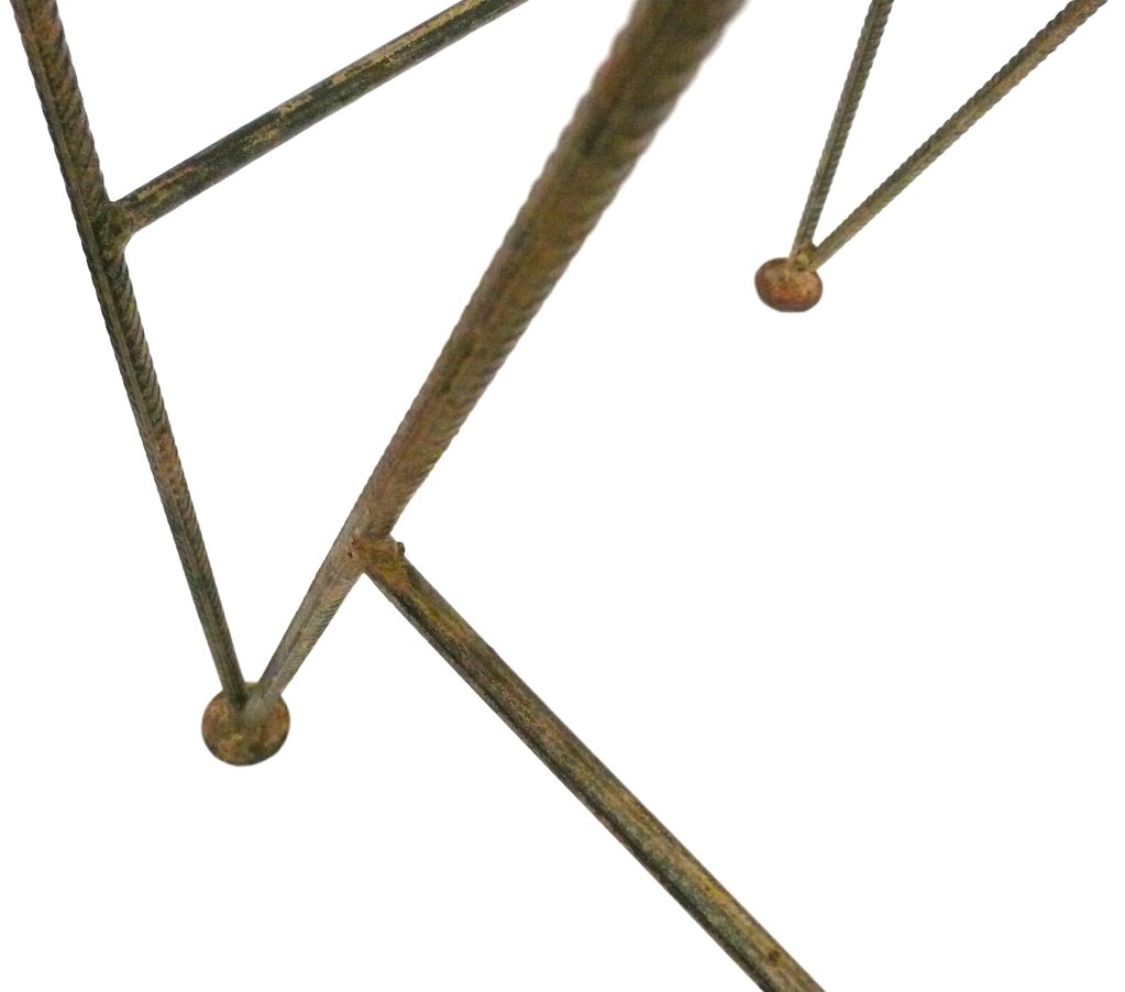 Pair of Rebar and Leather Bar Stools at 1stDibs | rebar bar stools ...