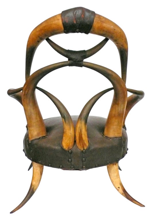 Exceptional Horn and Leather Chair at 1stDibs