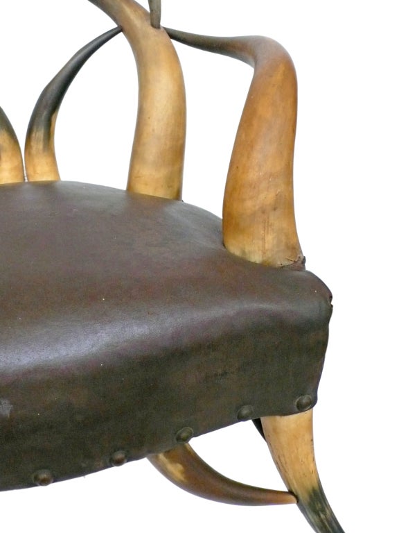 Exceptional Horn and Leather Chair at 1stDibs