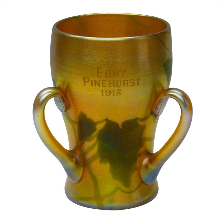 Tiffany Studios Favrile Glass Golf Trophy at 1stDibs