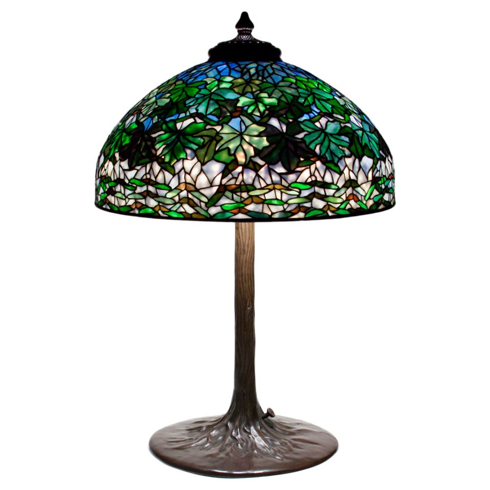 Tiffany Studios 'Maple Leaf' Table Lamp For Sale at 1stDibs