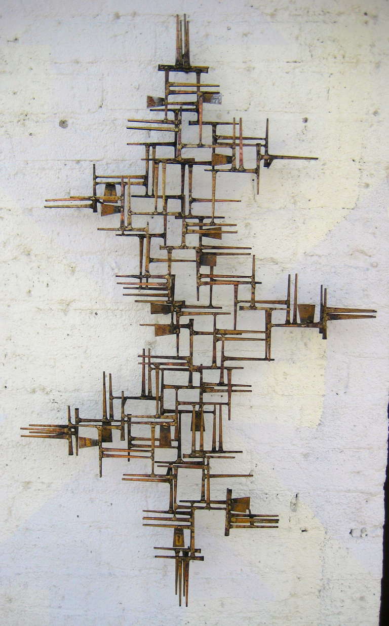A Powerfully Composed Braised and Gilded William Bowie Wall Sculpture ...