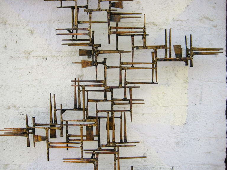 A Powerfully Composed Braised and Gilded William Bowie Wall Sculpture ...
