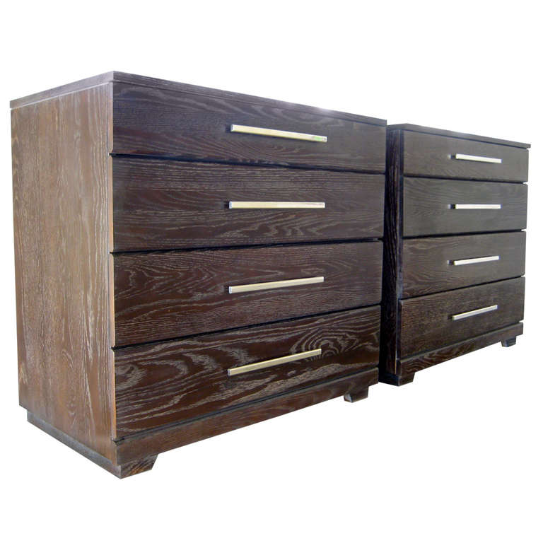 A Pair Of Cerused Oak Chests Designed By Raymond Loewy For The Mengel ...