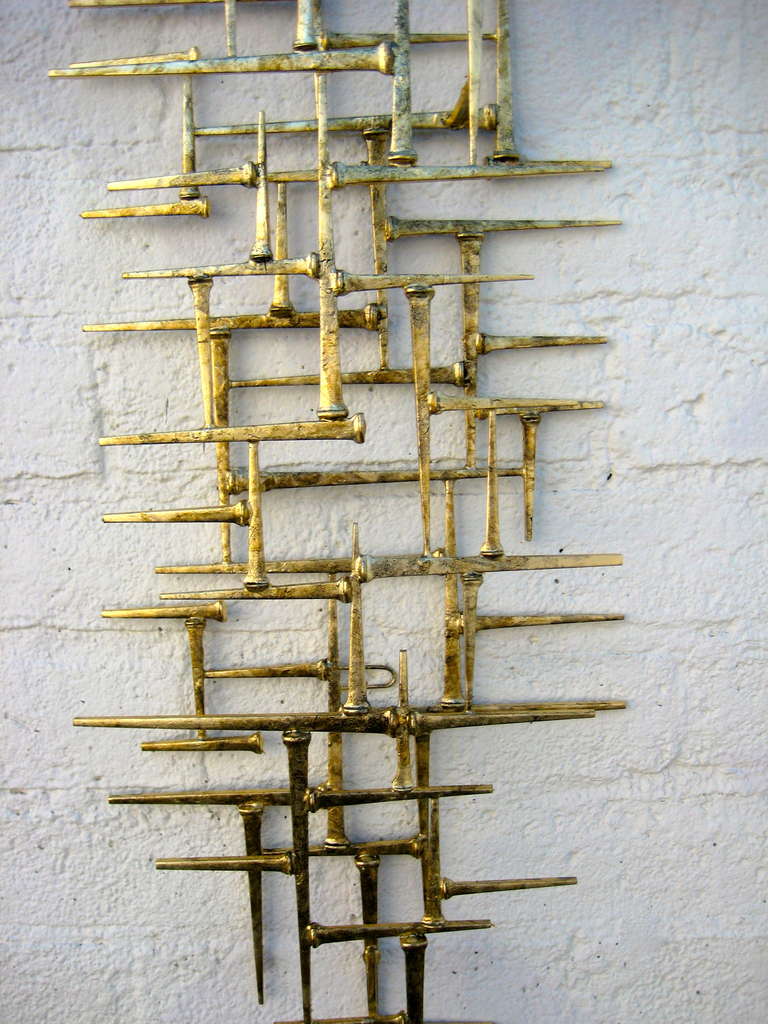 Original Gilded Modernist Wall Sculpture by American Artist Del ...