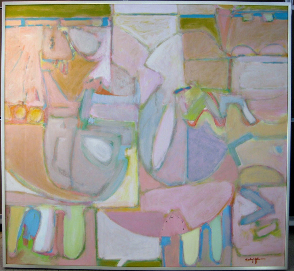 A monumental oil painting by California artist Wesley E. Johnson at 1stDibs