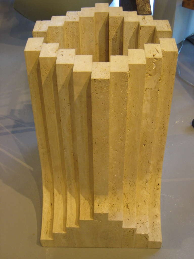 A 1970's Travertine Table Base Attributable To Carlo Scarpa at 1stDibs