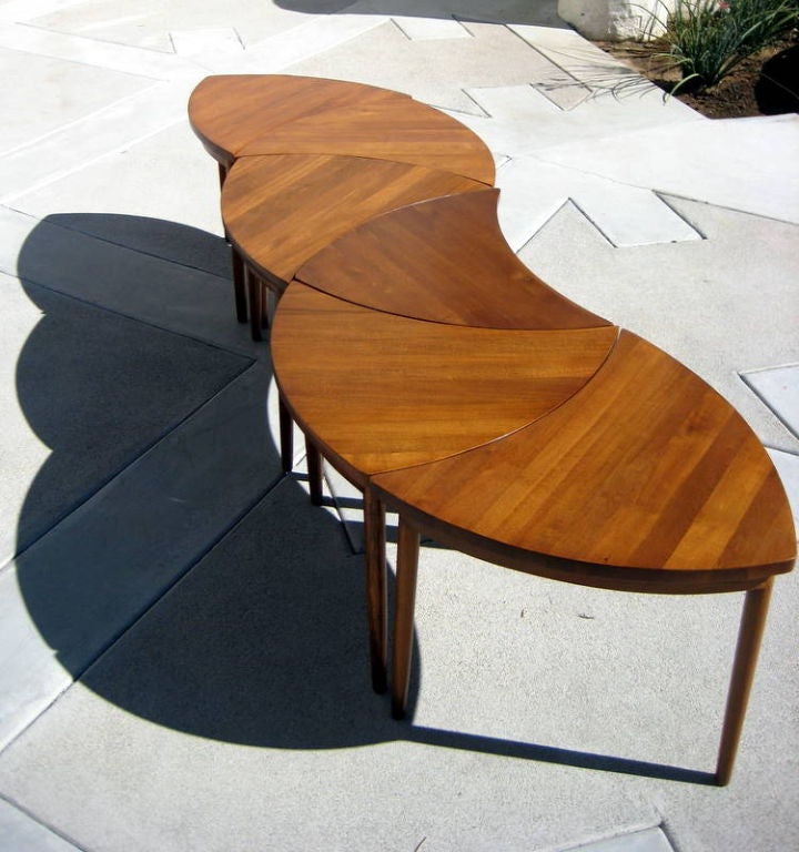 Pinwheel Segmented Cocktail Table by Peter Hvidt circa 1950's at 1stDibs