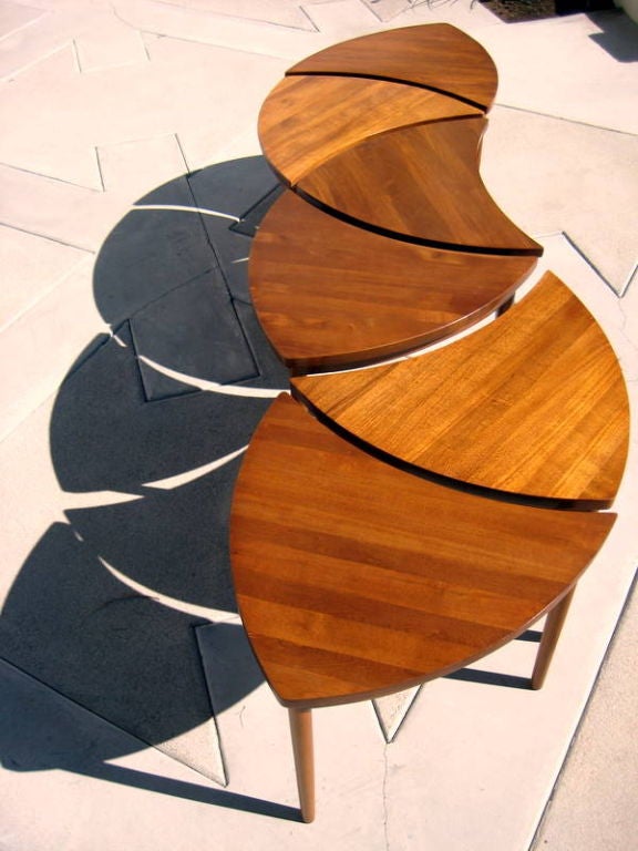 Pinwheel Segmented Cocktail Table by Peter Hvidt circa 1950's at 1stDibs