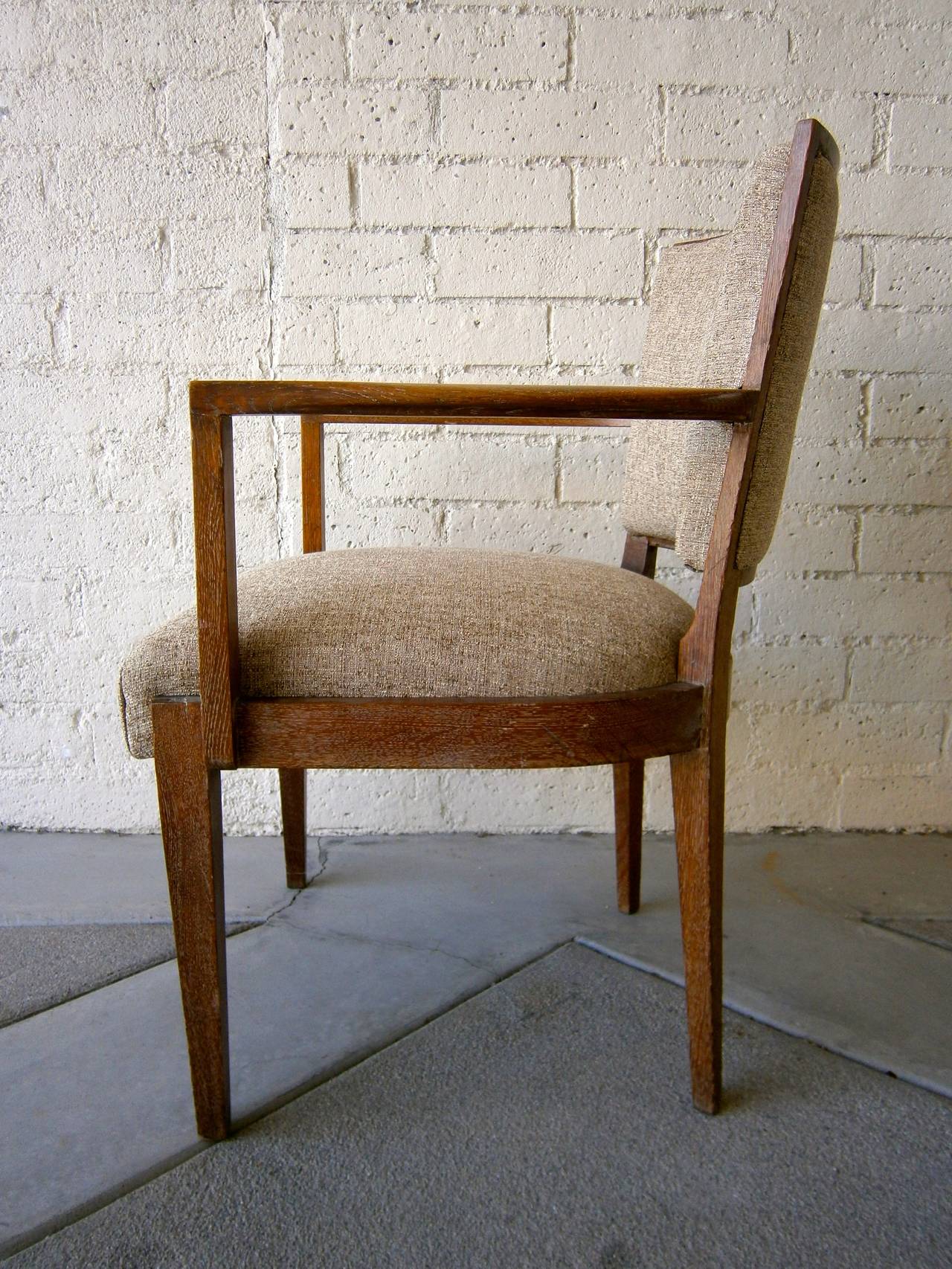 Chic Set of 4 French Art Moderne Cerused Oak Gaming Chairs C.1940s at ...