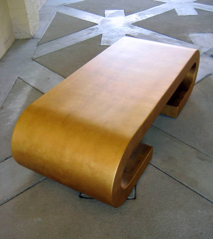 Vintage gold leaf coffee table at 1stDibs