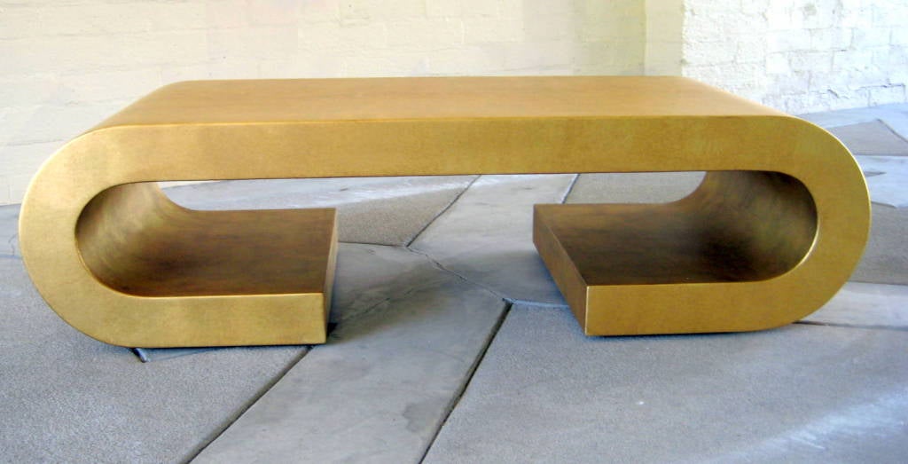 Vintage gold leaf coffee table at 1stDibs