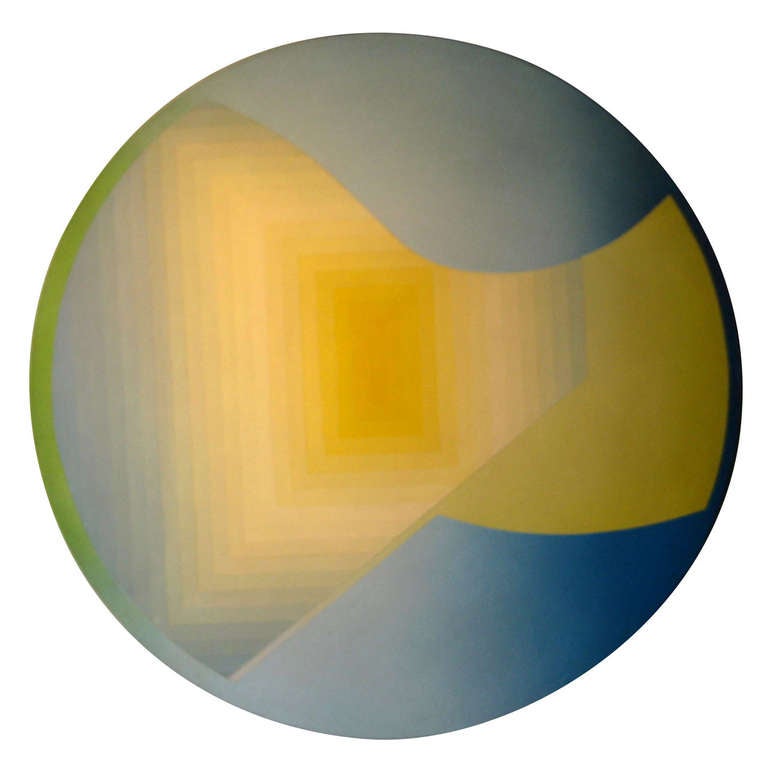 A Vintage 1970's Dynamic Hard Edge / Op Art "rondo" Painting. at 1stDibs