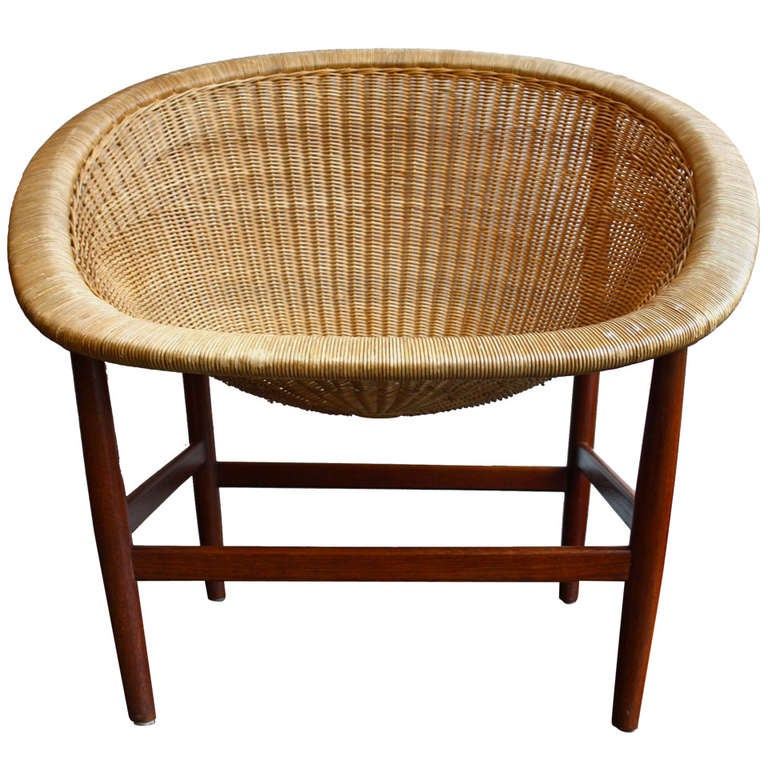Wicker Easy Chair by Nanna Ditzel at 1stDibs