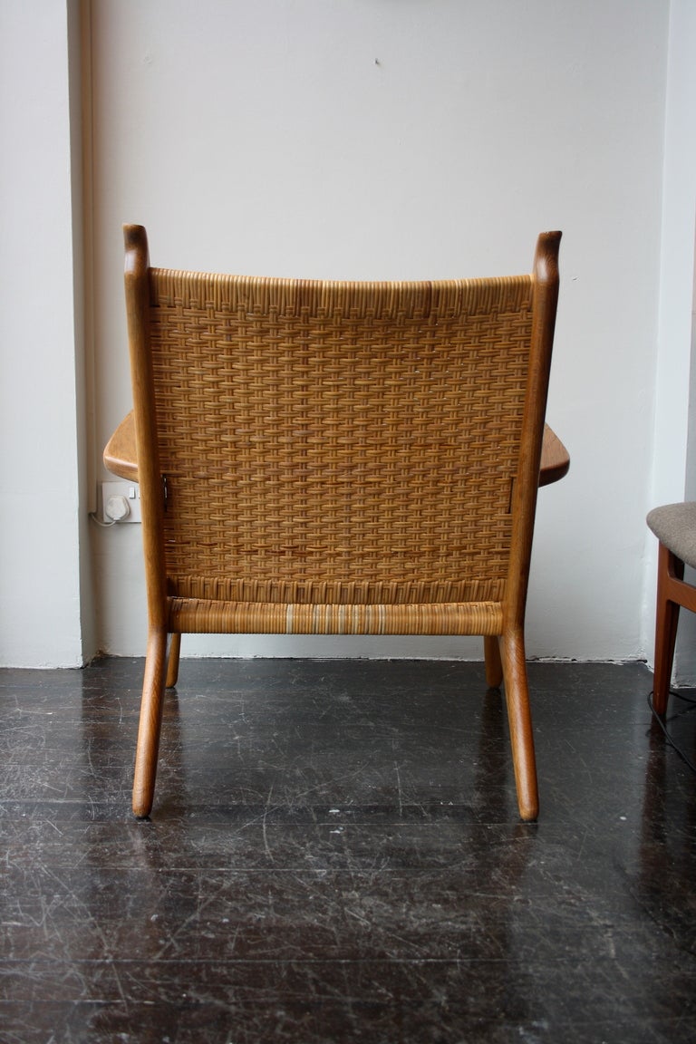 Pair of Hans Wegner Oak and Wicker Chairs at 1stDibs | hans wegner ...