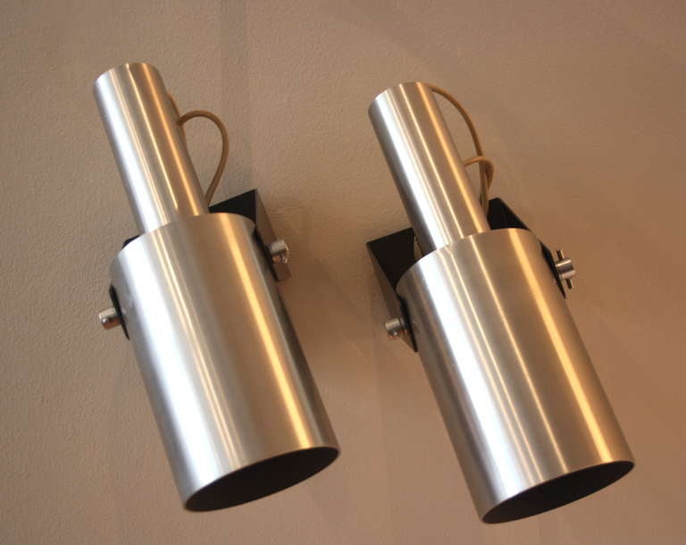 Pair of Steel Adjustable Wall Lights at 1stDibs