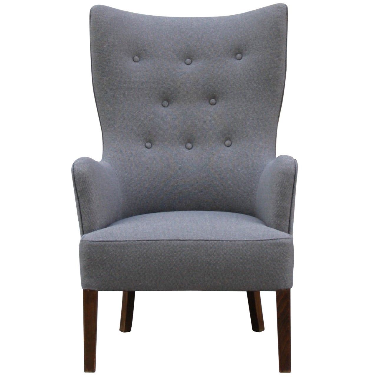 Danish High Backed Wing Chair at 1stDibs
