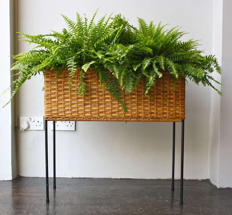 Large Wicker Planter By Carl Auböck at 1stDibs