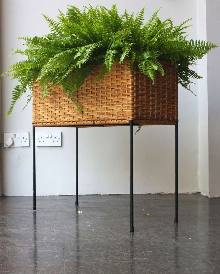 Large Wicker Planter By Carl Auböck at 1stDibs