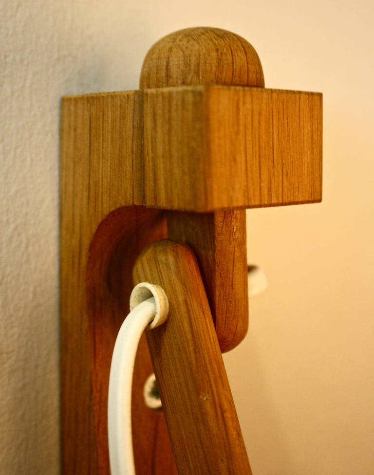 Pair of Oak Wall Lights at 1stDibs