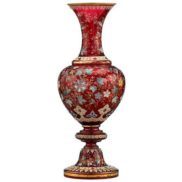 Moser Ruby Glass Vase at 1stDibs | moser vases