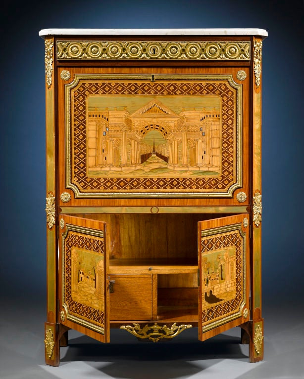 Marquetry Secretaire a Abattant by Andre Gilbert at 1stDibs