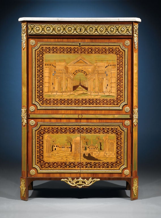 Marquetry Secretaire a Abattant by Andre Gilbert at 1stDibs