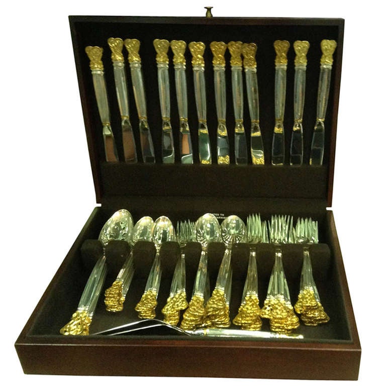 Towle Sterling Silver Flatware - 95 Pieces Celtic Weave Pattern at 1stDibs