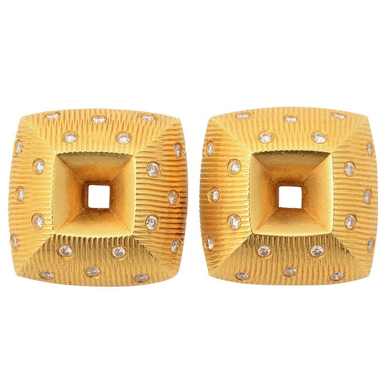 Paul Morelli Diamond Gold Earrings at 1stDibs