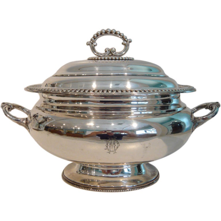 Large English Victorian Silver Plated Tureen at 1stDibs
